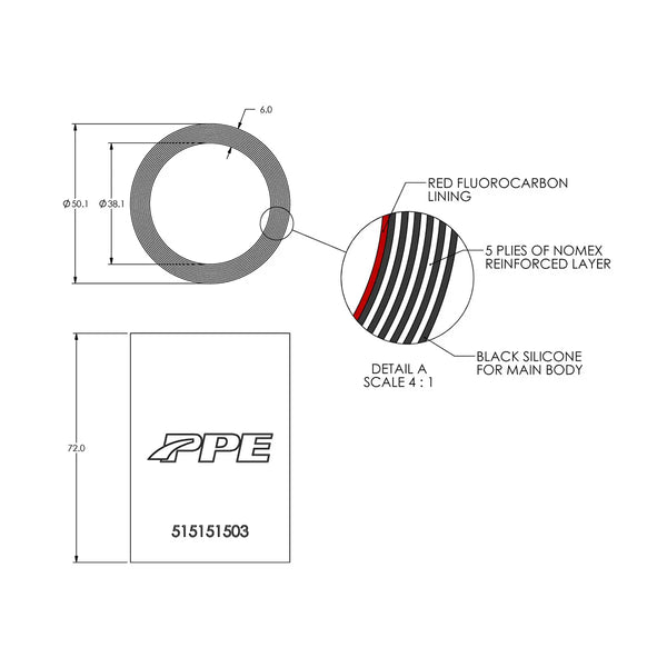 1.5" x 72 mm L Performance Silicone Coupler (515151503) – Pacific ...