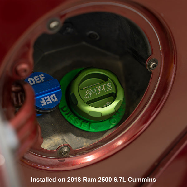 RAM EcoDiesel Green Aluminum Fuel Cap, Magnetic Anodized Green Billet ...